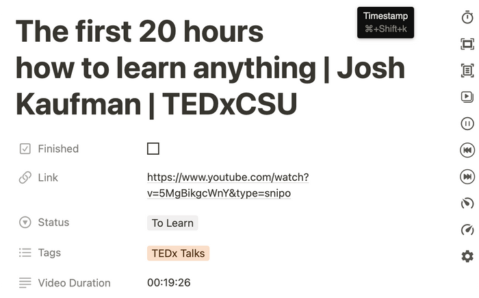 Take Notes on YouTube to Notion using Snipo